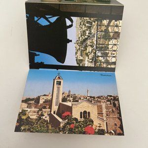 Office | 1 Vintage Jerusalem And Bethlehem Post Cards Joined Together ...